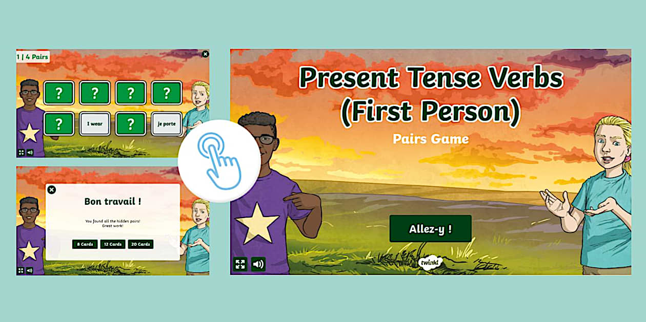👉 French: Present Tense First Person Verbs Interactive Game