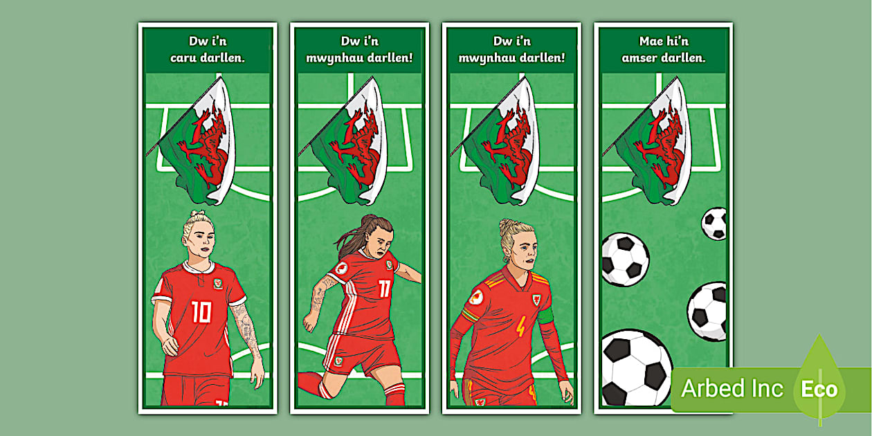 Llyfrnodau Thema Pêl-Droed Menywod Cymru/Wales Women Football Themed ...