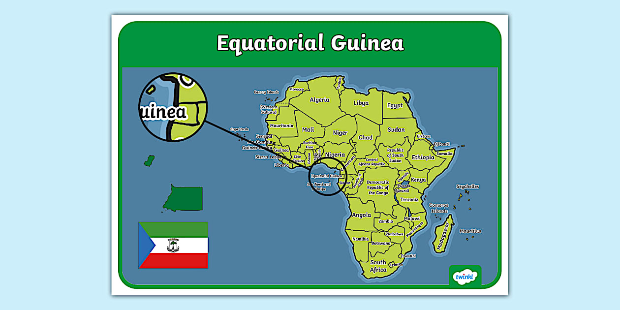Equatorial Guinea Map - Africa Display Poster - Twinkl