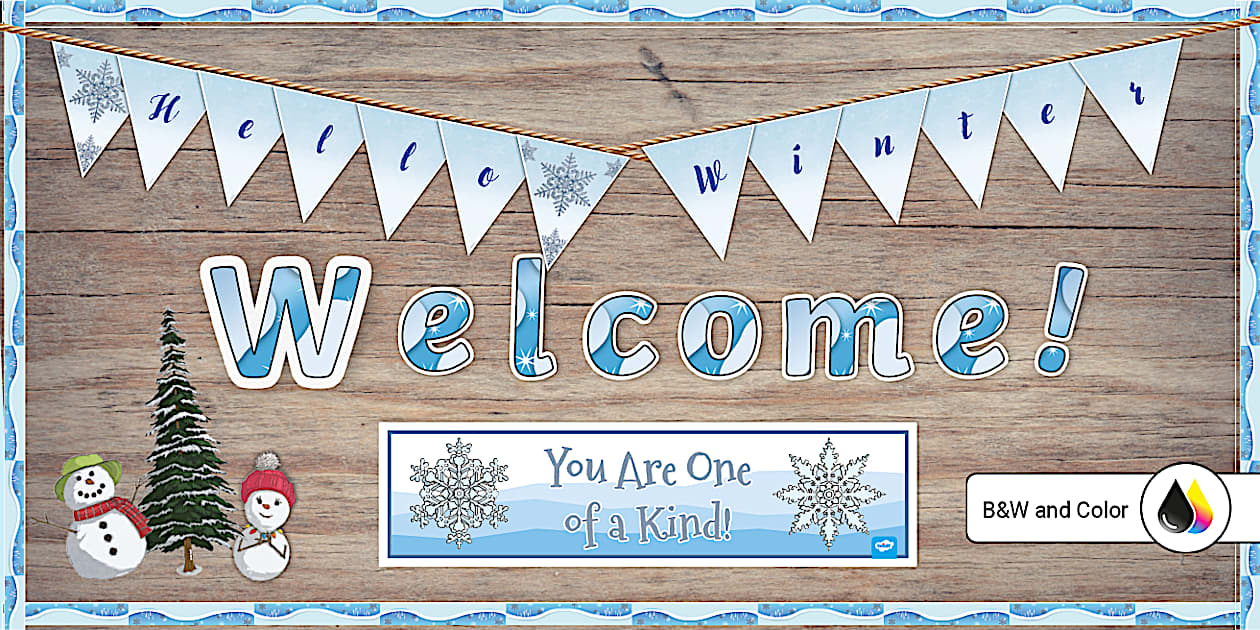 Hello Winter Bulletin Board Pack (teacher made) - Twinkl