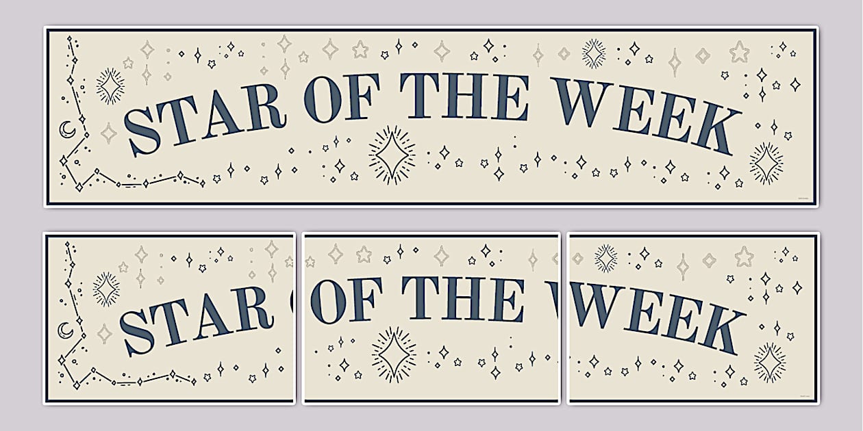 Celestial-Themed Star of the Week Display Banner - Twinkl