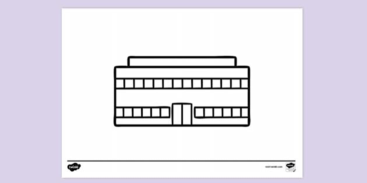 School Map Icon | KS1 Colouring Sheets | Twinkl Resources