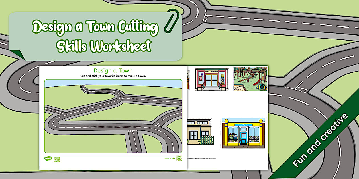 Design a Town Cutting Skills Worksheet