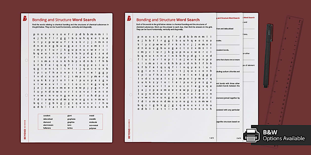 Chemical Bonding Word Search | AQA Chemistry | Beyond