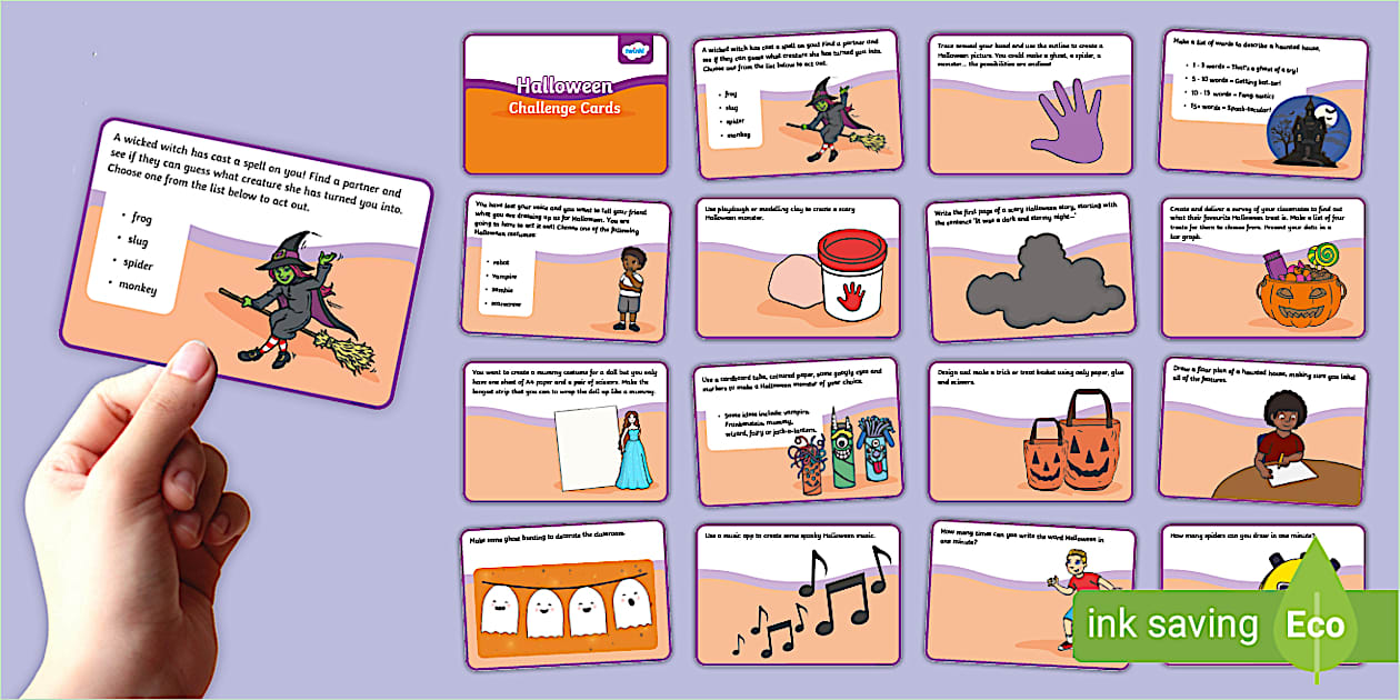 Halloween Challenge Cards (teacher made) - Twinkl