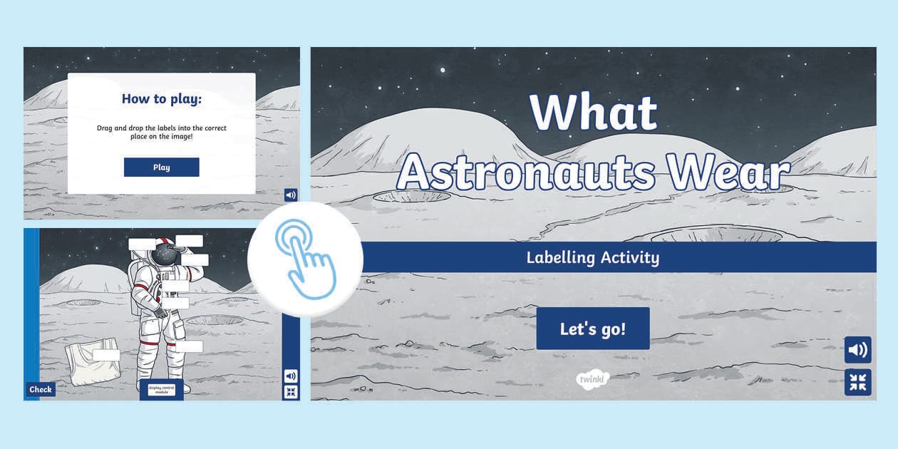 What Astronauts Wear Interactive Labelling Activity - Twinkl