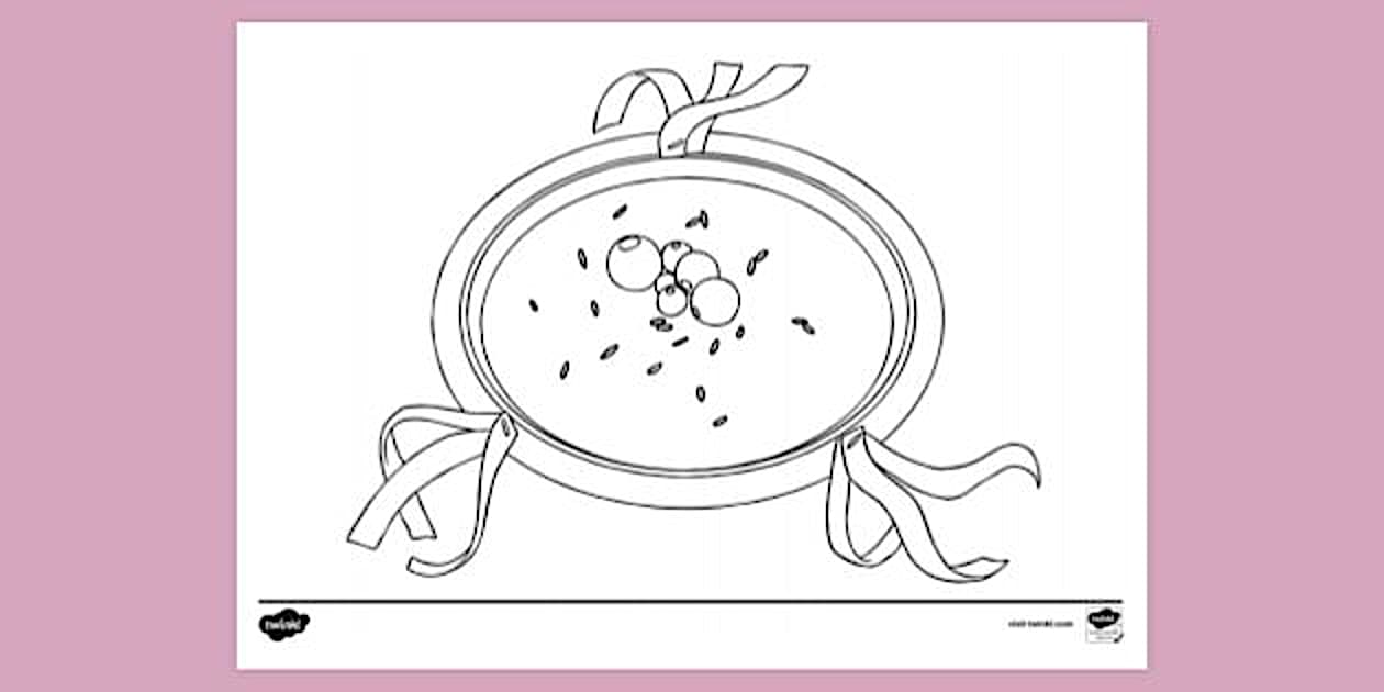 Paper Plate with Rice and Beads Colouring | Colouring Sheets