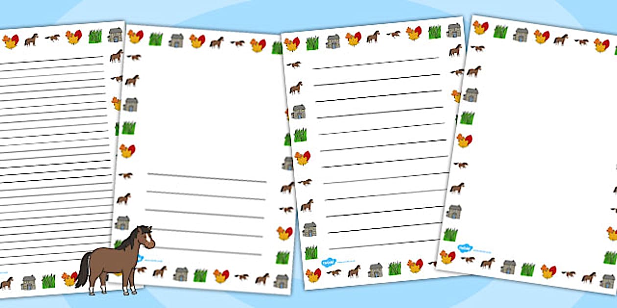 Horses and Ponies Page Borders (teacher made) - Twinkl