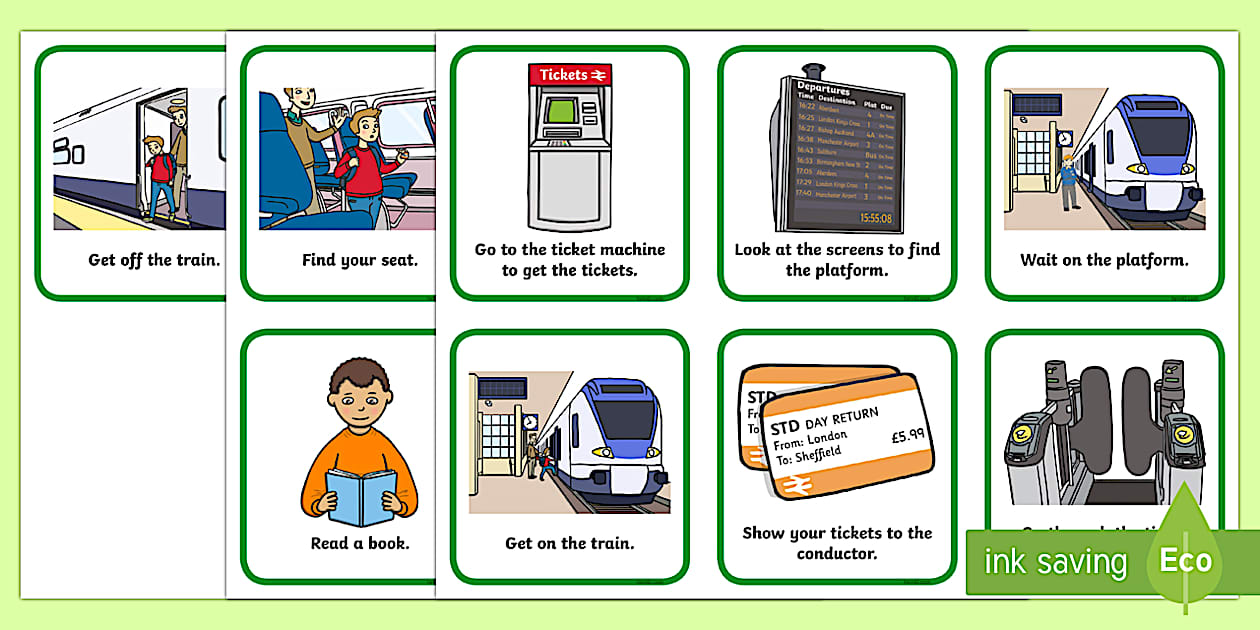 Catching a Train Visual Support Picture Cards (teacher made)