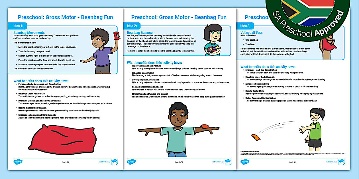 Preschool: Gross Motor- Bean Bag Fun (Teacher-Made) - Twinkl