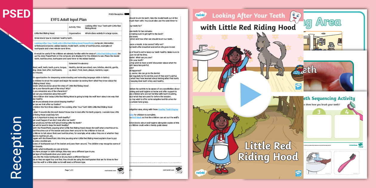 Healthy Teeth with Little Red Riding Hood Activity Plan