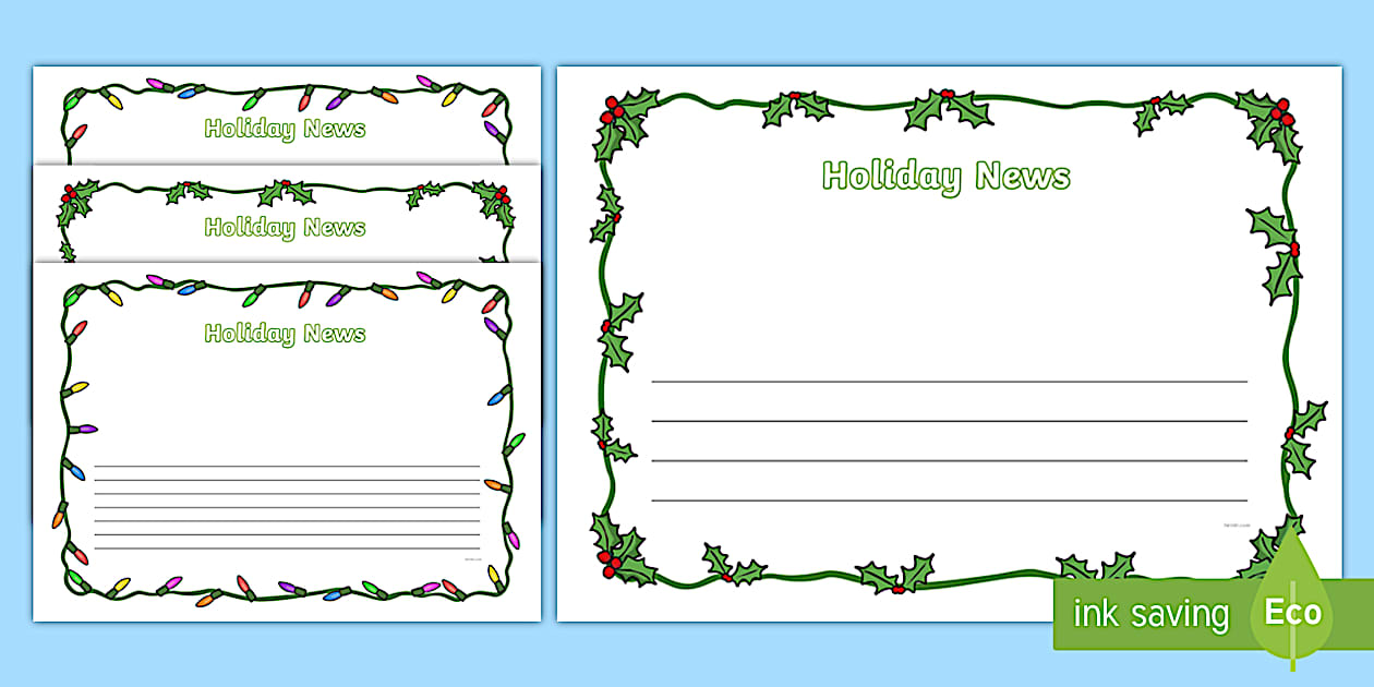 Holiday News Page Border Pack - Christmas Page Borders