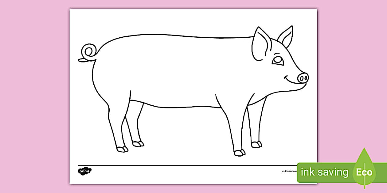 Pig Colouring Page | Colouring Sheets (teacher made)