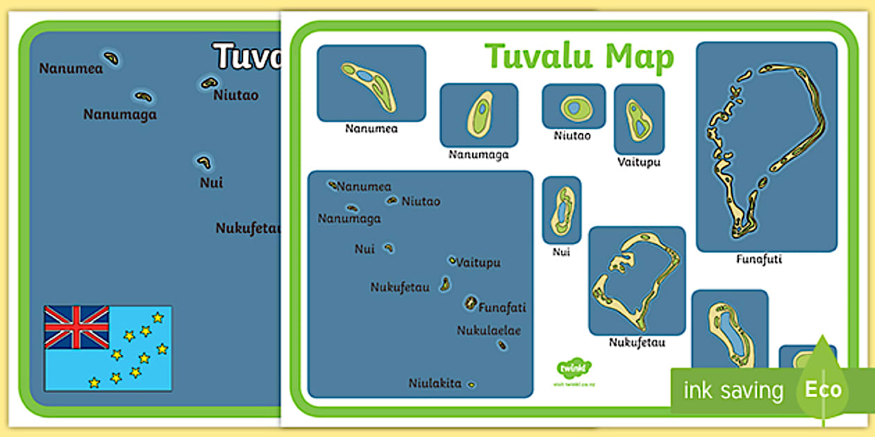 Tuvalu Map Poster (öğretmen yaptı) - Twinkl