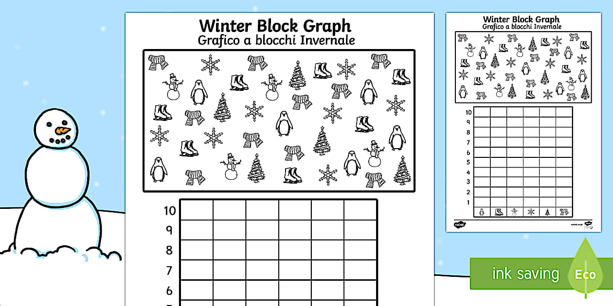 Winter Themed Colour Count and Graph Worksheet / Worksheet English ...