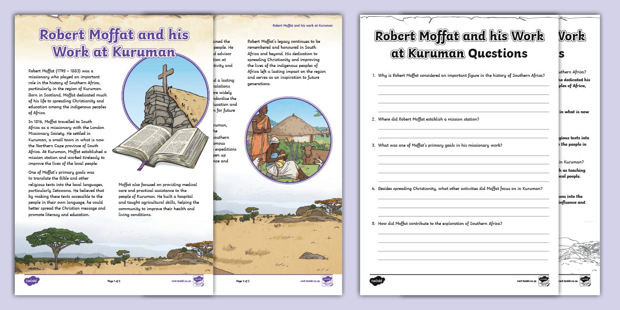 Robert Moffat and his Work at Kuruman