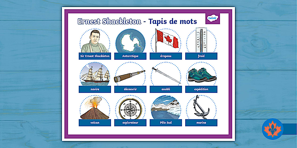 Ernest Shackleton Word Mat French (teacher made) - Twinkl