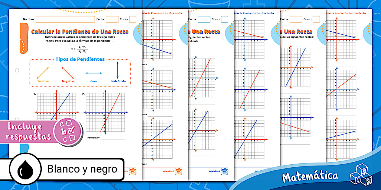 Pendiente de la Recta | Guía de Trabajo | 8° básico
