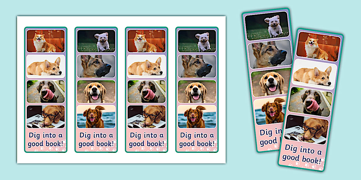 Dog Photo Strip Bookmarks (teacher made) - Twinkl