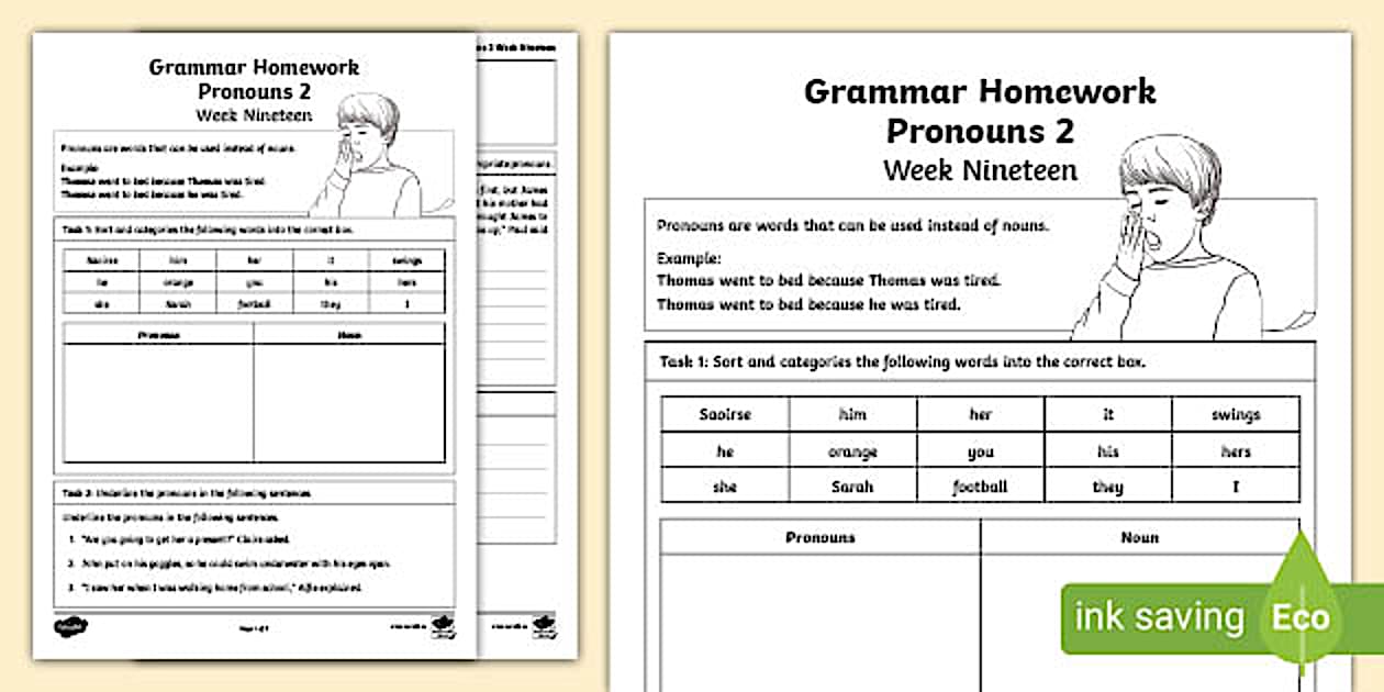 Grammar Homework Week Nineteen (teacher made) - Twinkl