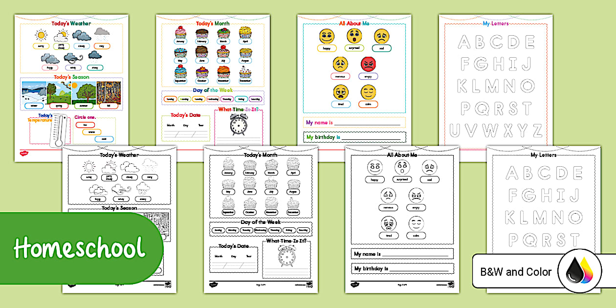 Morning Menu for Homeschool for Younger Children - Twinkl