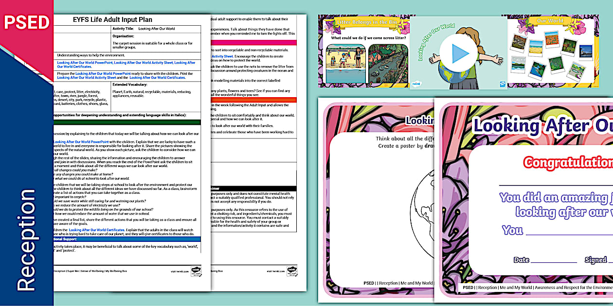 PSED Looking After Our World Adult Plan and Resource Pack