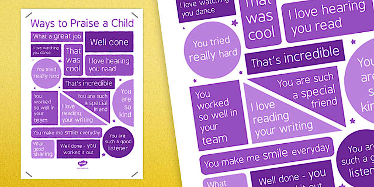 Ways to Praise a Child (Staff) - Twinkl
