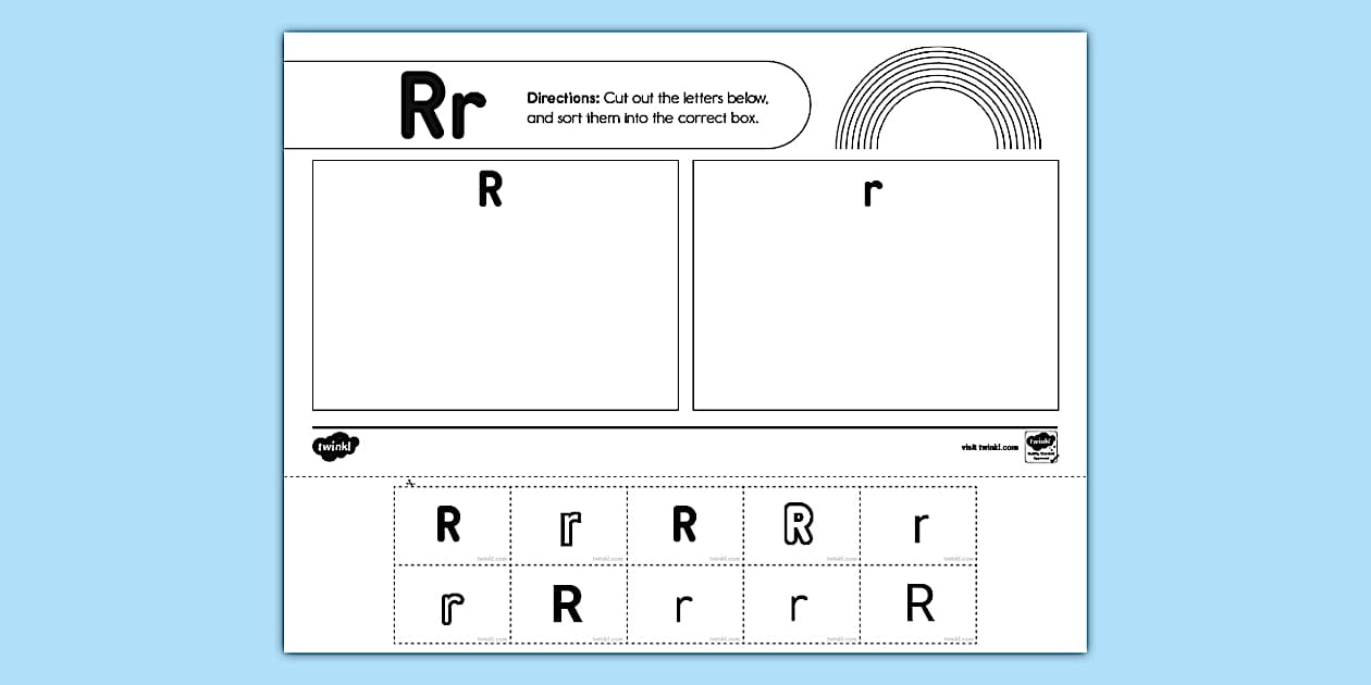 Uppercase and Lowercase R Sort (teacher made) - Twinkl