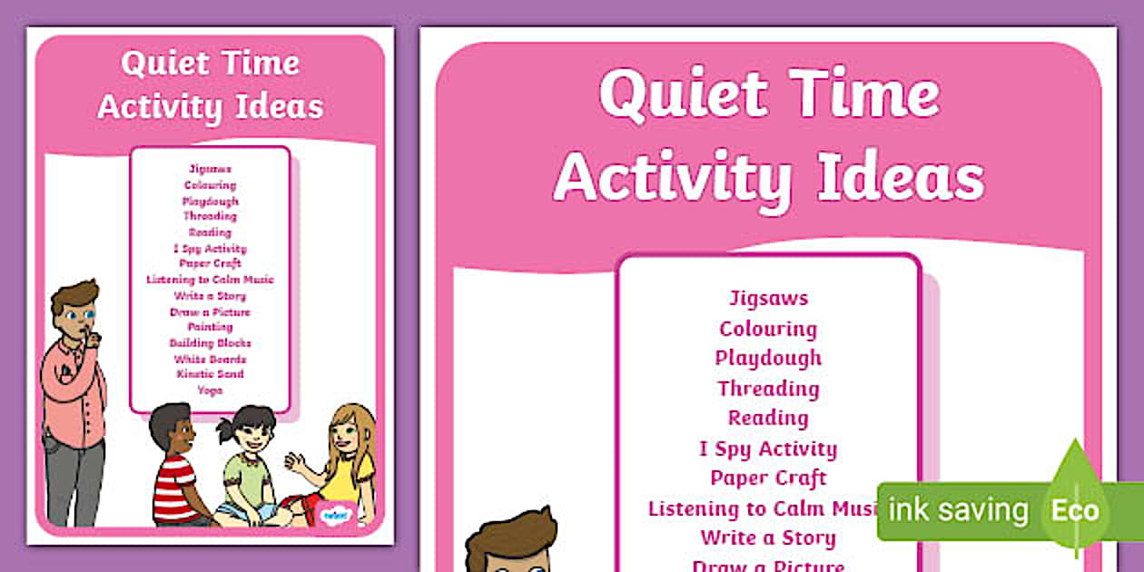 Quiet Time Activity Ideas Display Poster (teacher made)