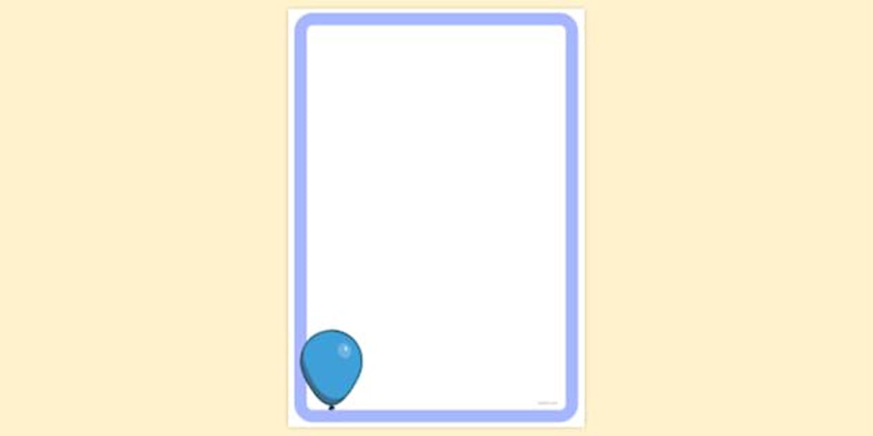 Blue Balloon Page Border | Page Borders | Twinkl - Twinkl