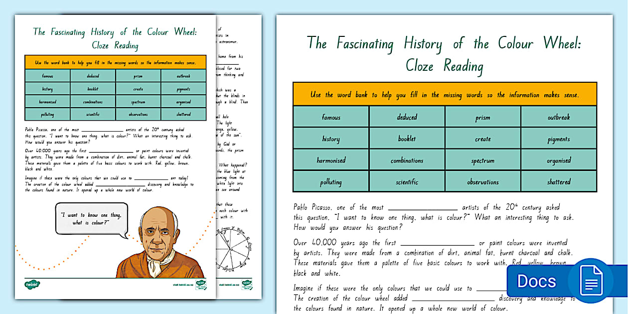 The Fascinating History of the Colour Wheel - Cloze Reading