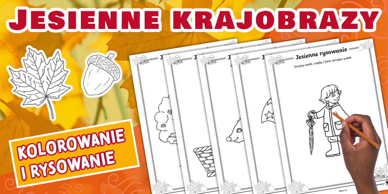Dorysuj jesień | Karty pracy