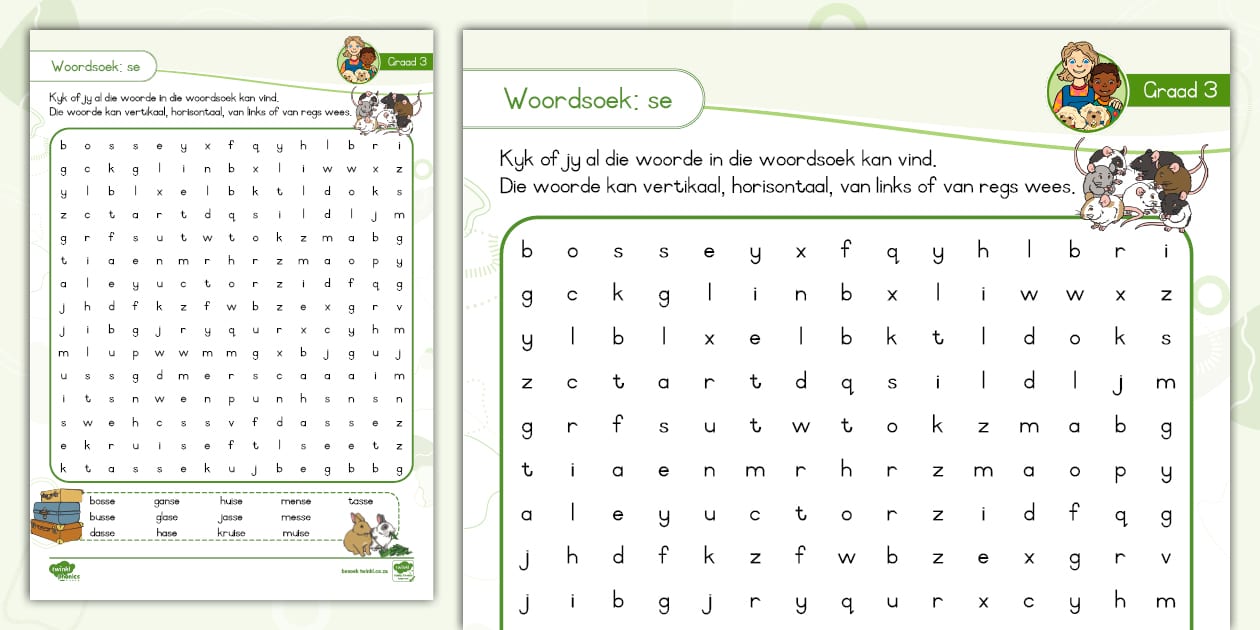 FREE! - Graad 3 Klanke -se Woordsoek (Teacher-Made) - Twinkl