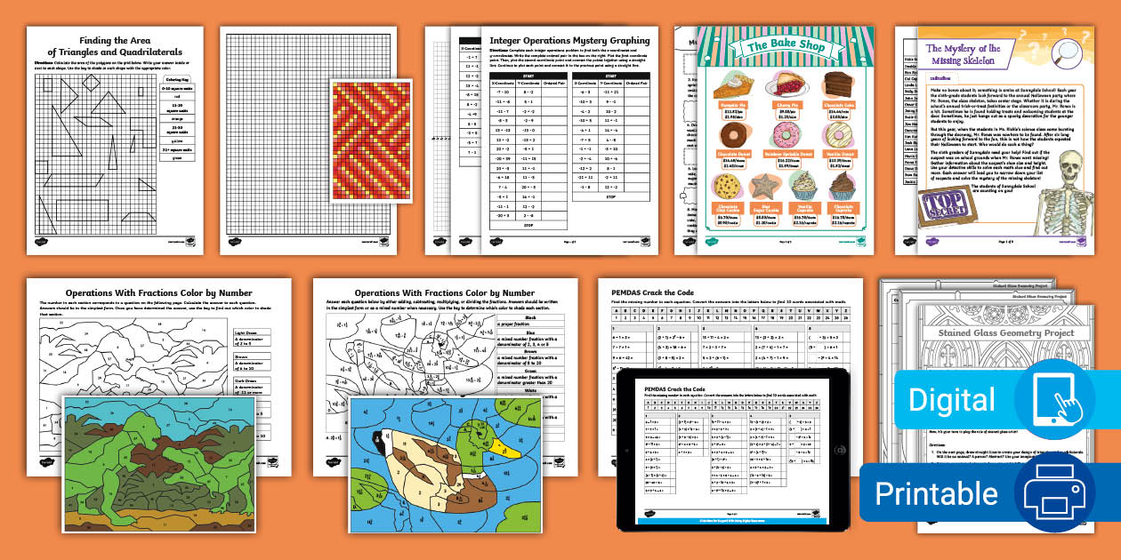 Sixth Grade Math Sub Pack (Teacher-Made) - Twinkl