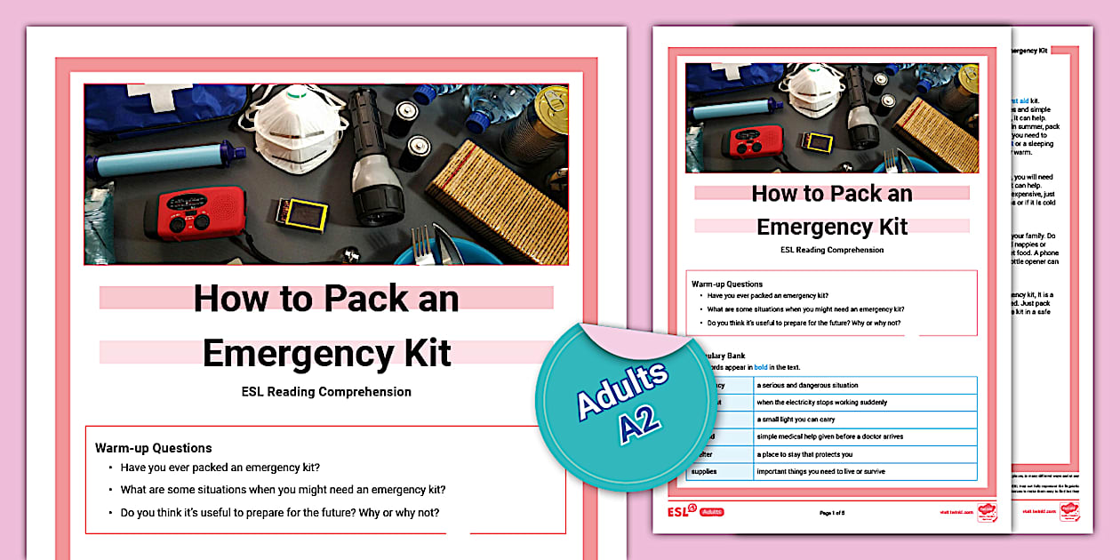 How to Pack an Emergency Kit (l'enseignant a fait) - Twinkl