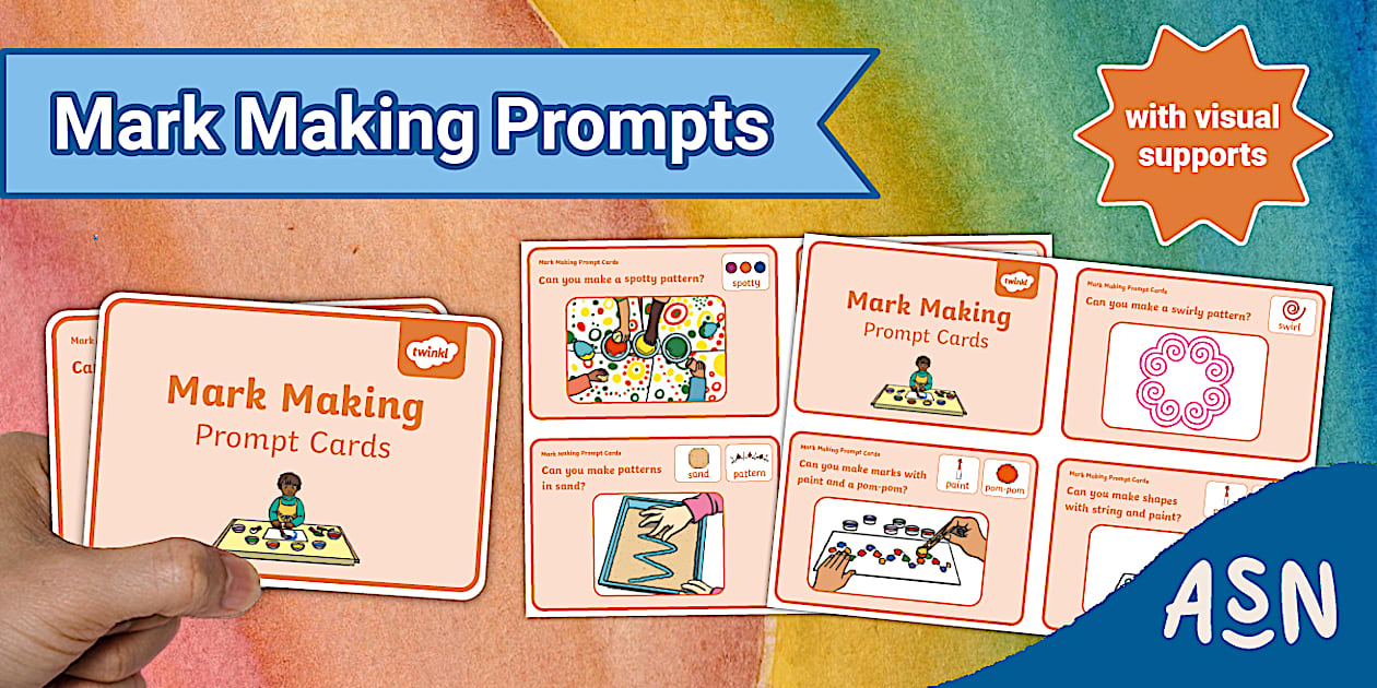 ASN Mark Making Prompt Challenge Cards