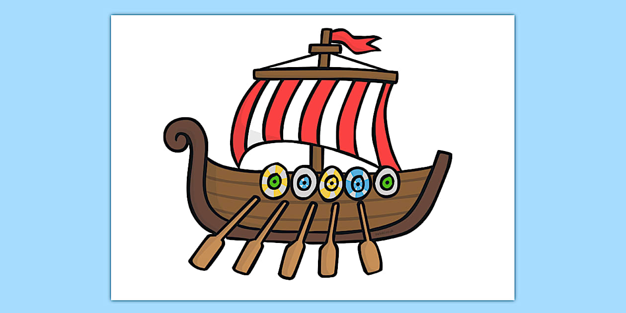 A4 Viking Ship Cut Out (teacher made) - Twinkl