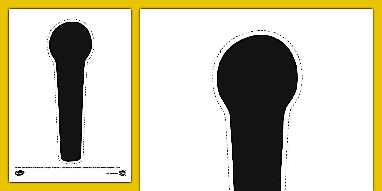 Microphone Silhouette Cut-Out (Teacher-Made) - Twinkl