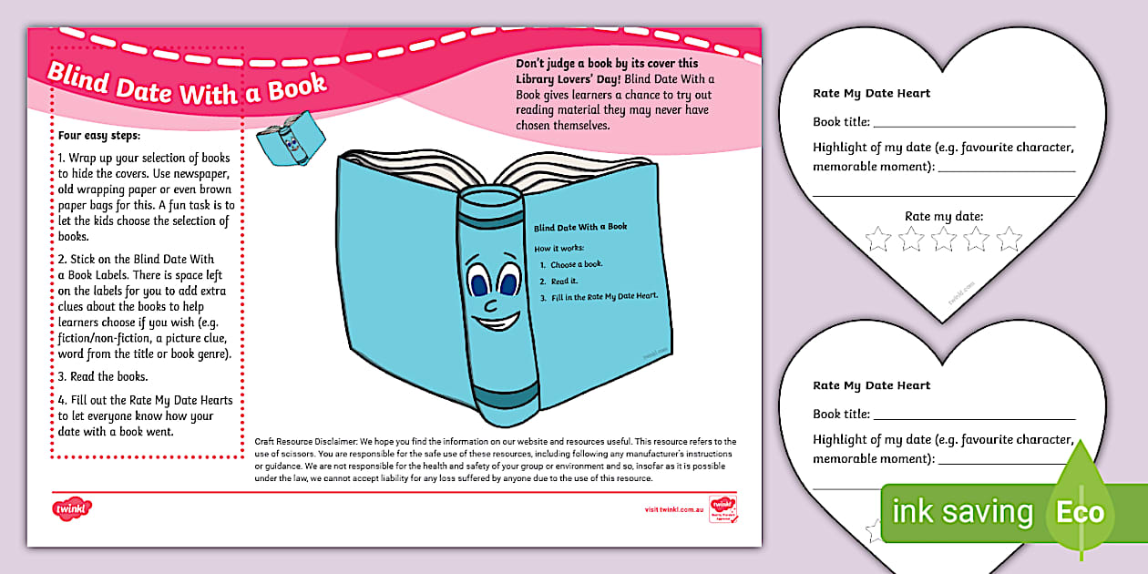 Blind Date With a Book Activity and Labels (teacher made)