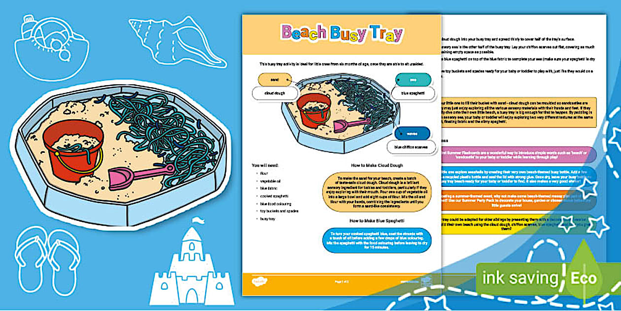Beach Busy Tray (Teacher-Made) - Twinkl