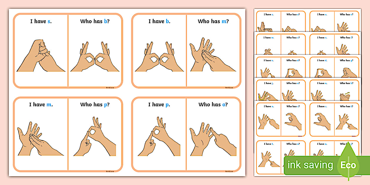 I Have... Who Has...? Auslan Alphabet Card Game - Twinkl