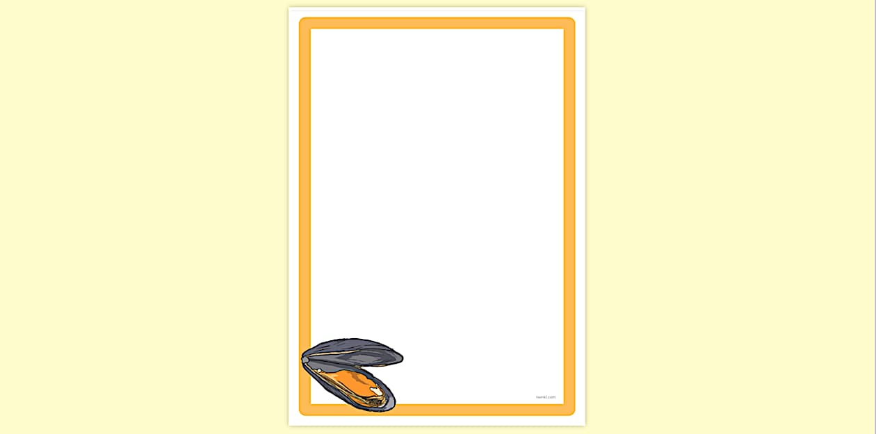 Simple Blank Mussel Page Border | Page Borders | Twinkl