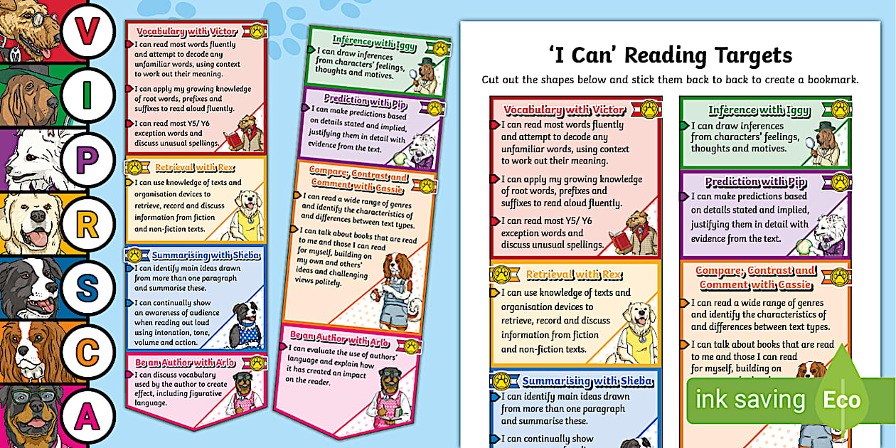 Year 5 'I Can' Reading Target Bookmark (teacher made)