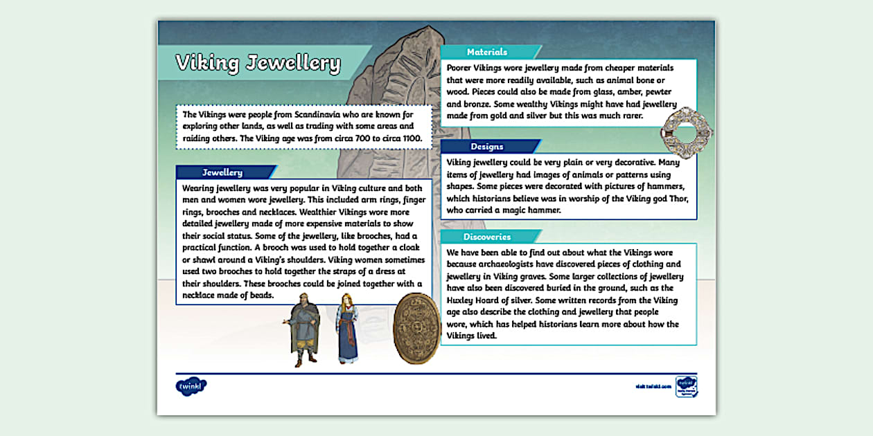 Viking Jewellery Fact File| Twinkl Resources| Comprehension