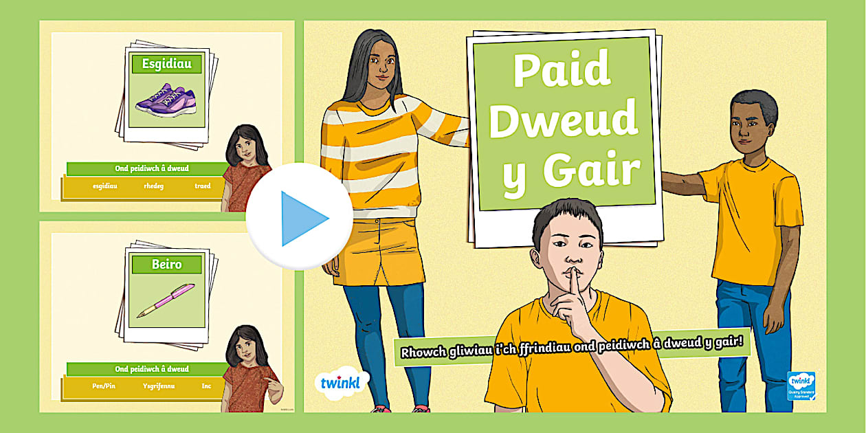 Pŵerbwynt Paid Dweud y Gair (professor feito) - Twinkl