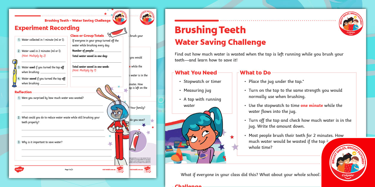 FREE! - Brushing Teeth – Water Saving Challenge - Twinkl