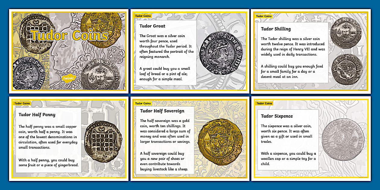 Tudor Coins Fact Cards (Lehrer gemacht) - Twinkl