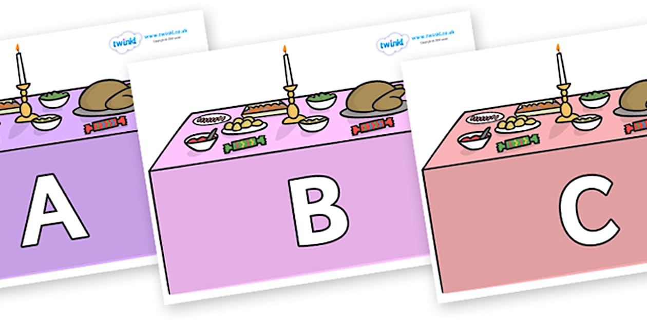 A-Z Alphabet on Christmas Dinner (Tables) (teacher made)