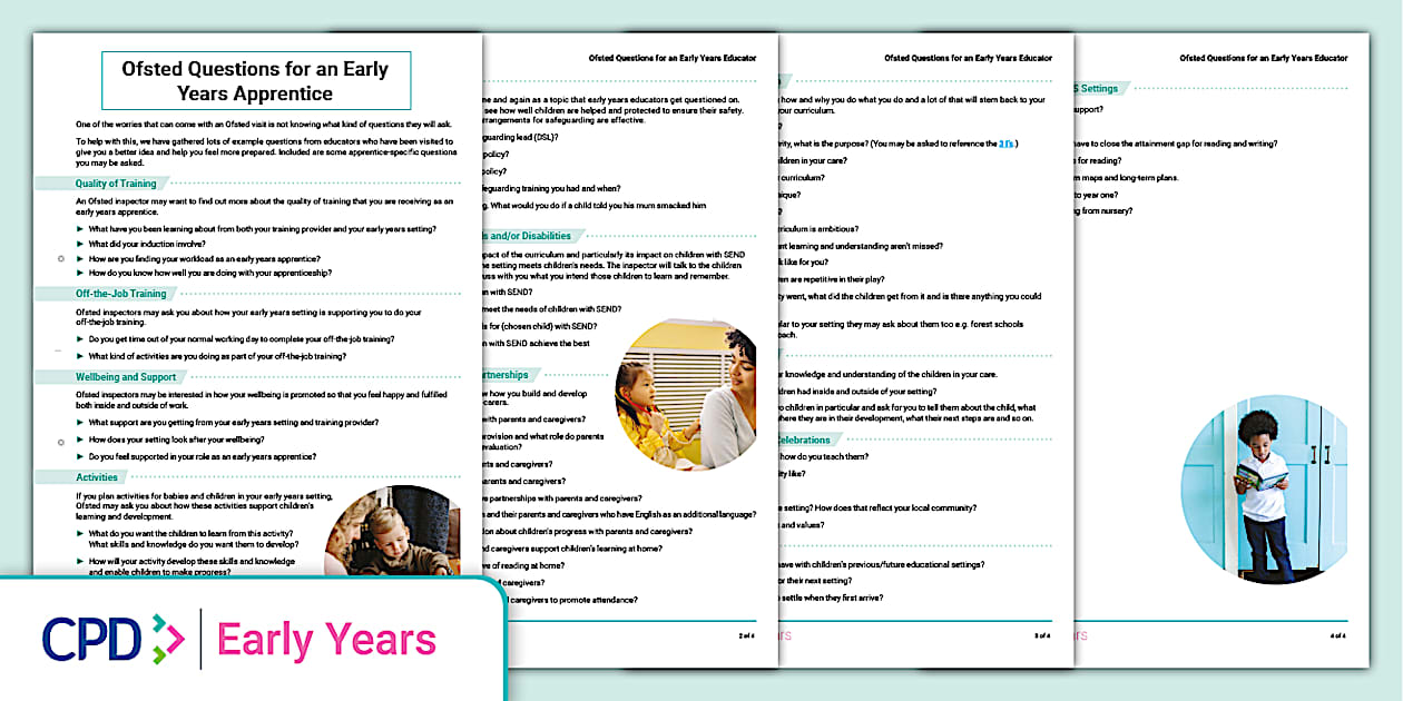 Ofsted Questions for Early Years Apprentices | EYFS CPD