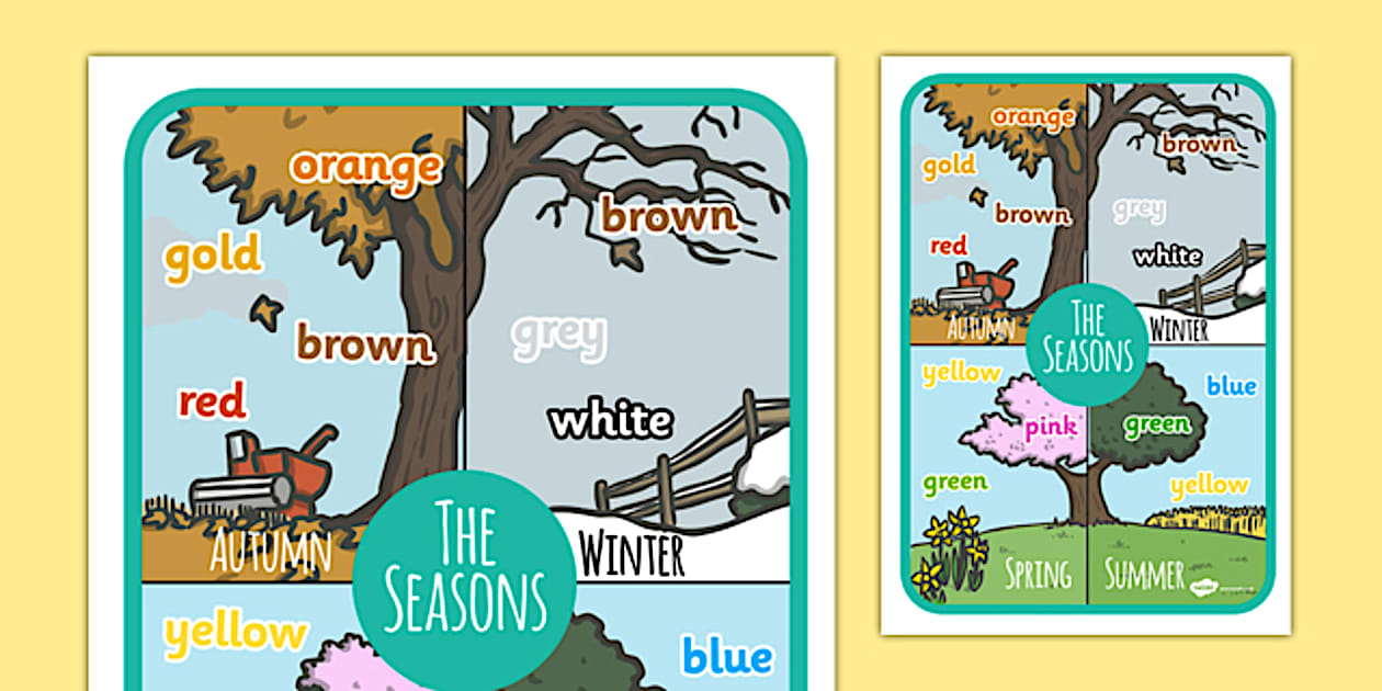 Four Seasons Colours Poster - Twinkl
